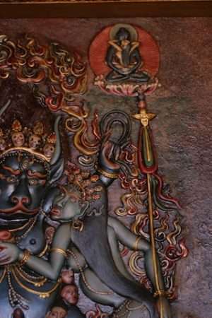 Yamaraja Clay relief thangka - Buddhist Images