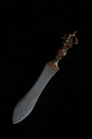 RITUAL SWORD KHAGDA 15 cm Brass and iron - Buddhist Images